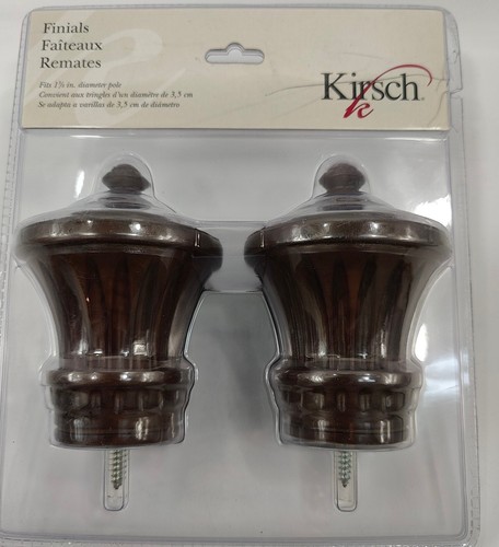 Kirsch 1-3/8" Charleston Curtain Rod Finials 2-Pack - You Get 2 Finials ...