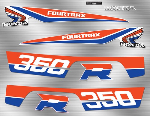 1986 86' honda TRX ATV 350R 8pc RED/BLUE Decals Stickers Fourtrax ...