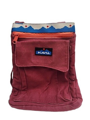 Kavu Keeper Burgundy Canvas Crossbody Shoulder Bag | eBay