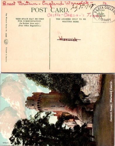 Warwick Castle Tower Postcard England UK Historical Castle View | eBay