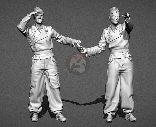 Panzer Art 1/35 Achtung Jabo! Normandy WWII Set German Tankers (2 Fig ...