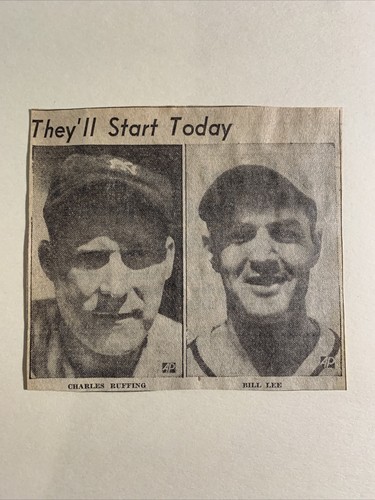 Red Ruffing Bill Lee Cubs Yankees WS 1938 Sporting News Baseball 4X4 ...