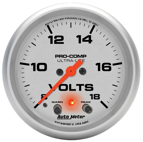 Auto Meter Pro-Comp Ultra-Lite 2-5/8 Voltmeter Gauge 8-18V - AU4483 | eBay