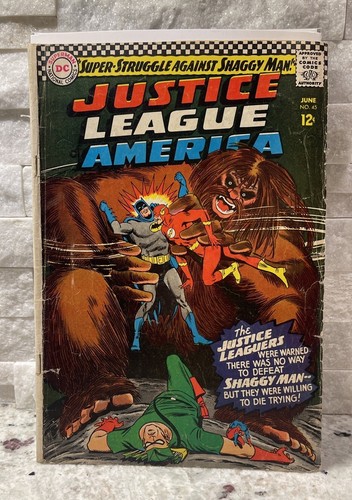 JUSTICE LEAGUE OF AMERICA #45 SEKOWSKY 1st App SHAGGY MAN DC Comics Low ...