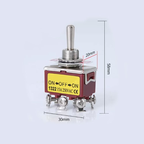 1Pc Waterproof Switch 3 Positions Toggle Switch Rocker Switch 1322 15A ...