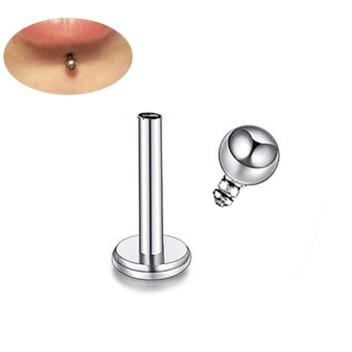 10 PCS/lot Internally Thread Labret Ring Surgical Steel Lip Stud Tragus ...