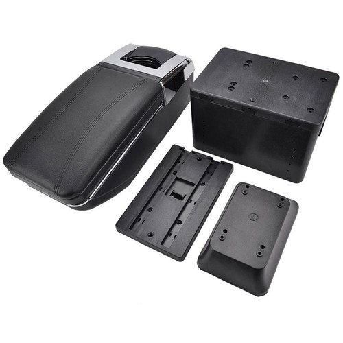 Universal Car Armrest Storage Box Leather Arm Rest Center Console ...