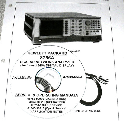 HP 8756A 1345A SCALAR NETWORK ANALYZER Operating-Service Manuals+ App ...