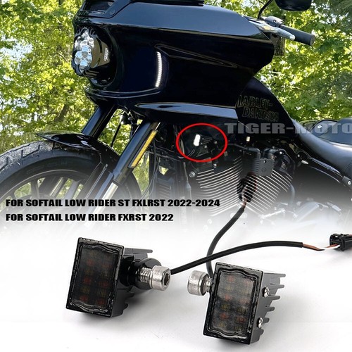 Black Front Light Turn Signals For Harley Softail Low Rider ST FXLRST ...