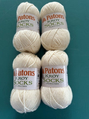 Lot of 4 Patons Kroy Socks Yarn - Muslin - All Same Dye Lot - NEW | eBay