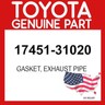 17451-31020 Genuine Toyota GASKET, EXHAUST PIPE 1745131020 OEM | eBay