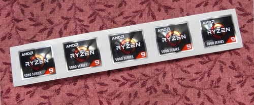 Lot of 5 AMD Ryzen 9 5000 Series Stickers 16.5 x 19.5mm Case Badges ...