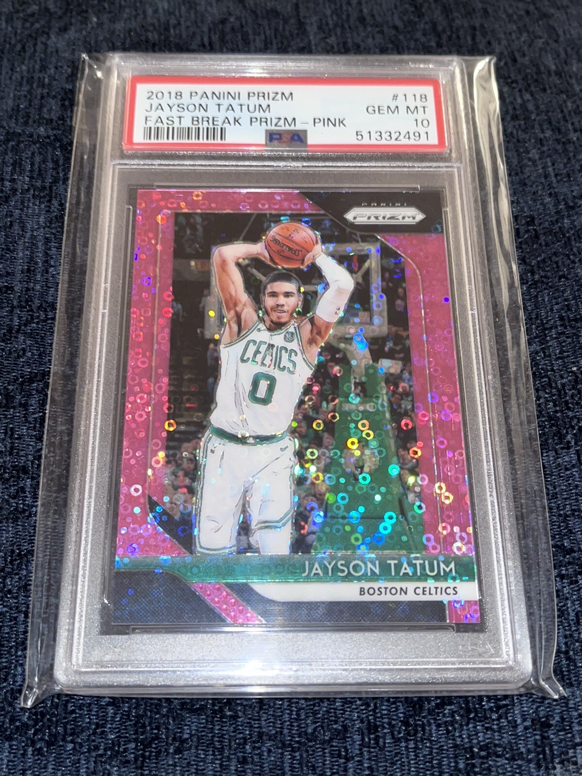 Jayson Tatum 2018 Prizm #118 Fast Break Pink /50 PSA 10 Price Guide ...