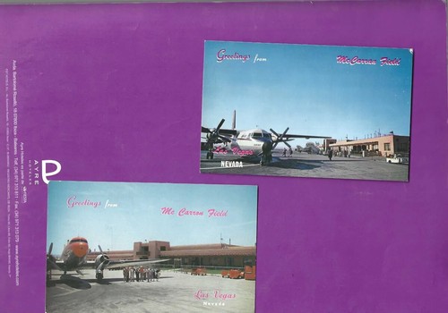 Bonanza Airlines prop planes at Las Vegas McCarran airport Postcards ...