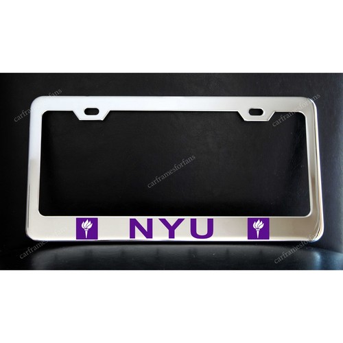 NYU New York University License Plate Frame Custom Made of Chrome ...