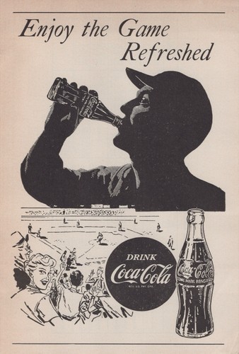 1957 Coca Cola Enjoy the Game Refreshed Coke Baseball • Magazine Print ...