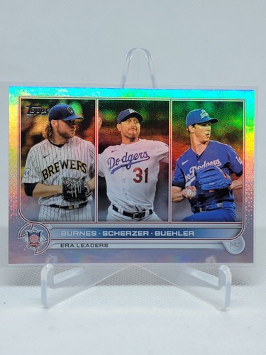 2022 Topps #204 Corbin Burnes / Max Scherzer/ Walker Buehler Rainbow ...