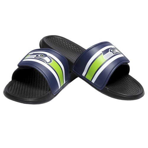 Seattle Seahawks NFL Men's Stripe Legacy Sport Slide Flip Flop,Sandal ...