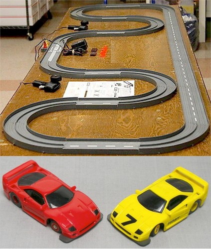 1993 UNUSED TYCO TCR Slotless Slot Car Total Control RACE SET 20ft + 3 ...
