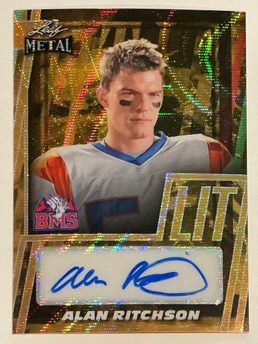 2024 Leaf Blue Mountain State BMS Alan Ritchson Auto Autograph Lit Gold #d 1/1 | eBay