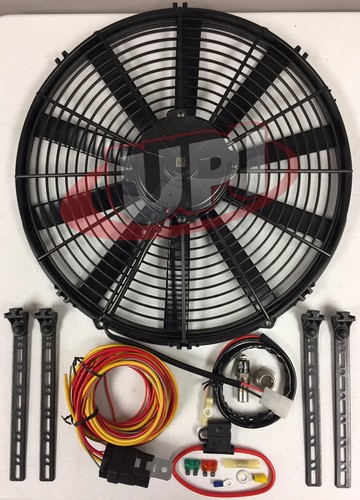 30102120 16" SPAL ELECTRIC PULLER FAN W/ WIRING & MOUNTING KIT 185FH ...