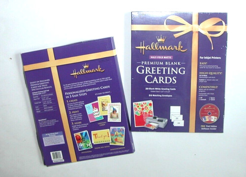 Hallmark Half-Fold Matte Premium Blank Greeting Cards Envelopes 2050XF ...