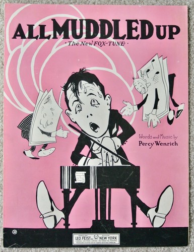All Muddled Up Sheet Music 1922 Comic Novelty Pianist | eBay
