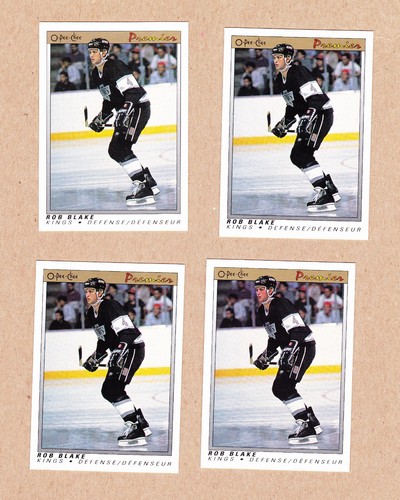 4 Rob Blake 1990-91 OPC Premier Rookie cards #6 Los Angeles Kings Nrmt ...