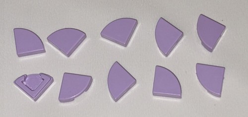 LEGO Lot of 10 LAVENDER 1x1 Quarter Round Corner Tile Pieces Part ...