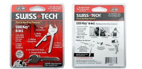 Chiave survival Swiss + tech - key 6 in1 mini multitool knife | eBay