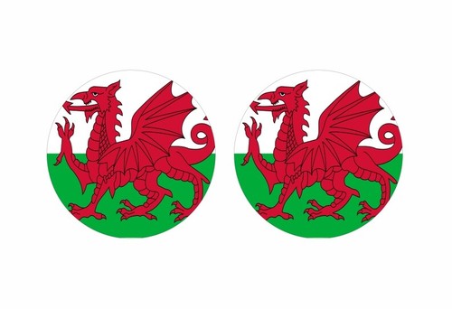 2x Sticker Round Roundel Flag Country of Wales Welsh | eBay Australia