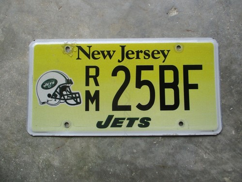 New Jersey New York JETS license plate # 25 BF | eBay
