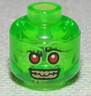 NEW Lego TRANS NEON GREEN MINIFIG HEAD - Plain Clear/Translucent Alien ...