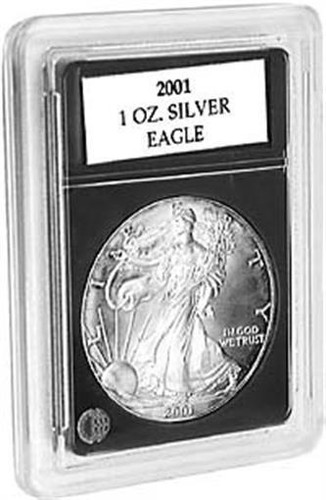 3 Coin Slabs Holders For 1 oz US Silver Rounds 39mm Coin World US w ...