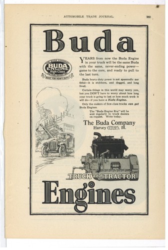 1919 Buda Truck & Tractor Engine Ad: Established 1881 - Harvey ...