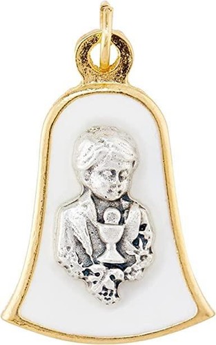 First Communion Medal Catholic Bell Pendant for Boys Religious Gift 1 ...