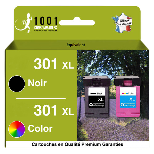 Pack 2 Cartouches compatibles 301 XL - imprimante HP DeskJet ...