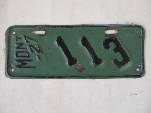 RARE 1927 Montana MOTORCYCLE License Plate Tag | eBay