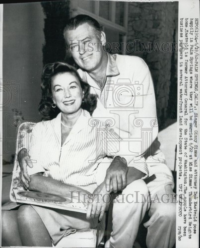 1962 Press Photo Ginny Simms, Singer and Actress With Don Eastvold ...