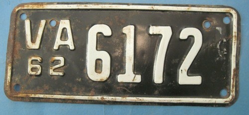 1962 Virginia Motorcycle License Plate | eBay