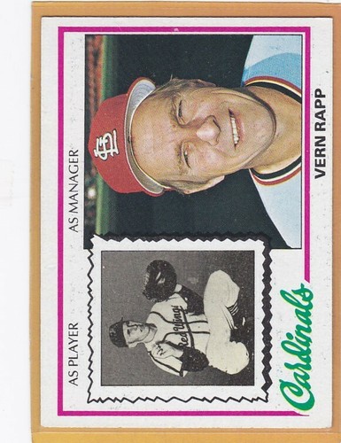 1978 TOPPS BASEBALL VERN RAPP ROOKIE #324 CARDINALS EX+ *93050 | eBay