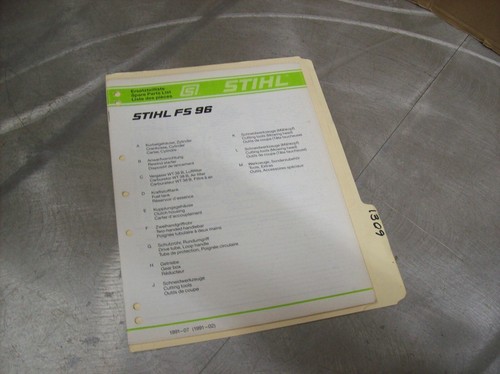 1309) Stihl Vintage Parts Manual FS 96 | eBay