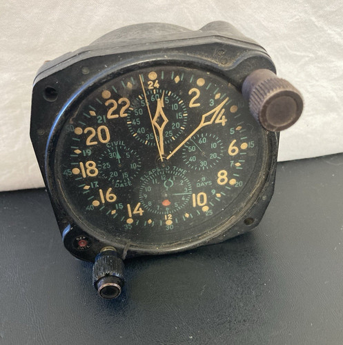 Vintage WWII Elgin/Hamilton E-37500 Elapsed Time Aircraft Clock 24HR ...