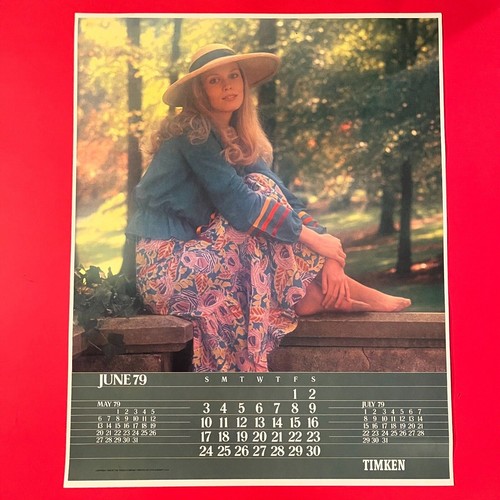 1979 vintage TIMKEN FASHION MODEL calendar month poster--JUNE--summer ...