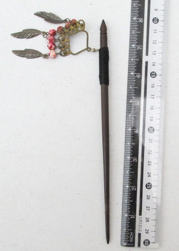 Vintage Hmong Hill Tribe Wooden Hairpin HANDMADE | eBay