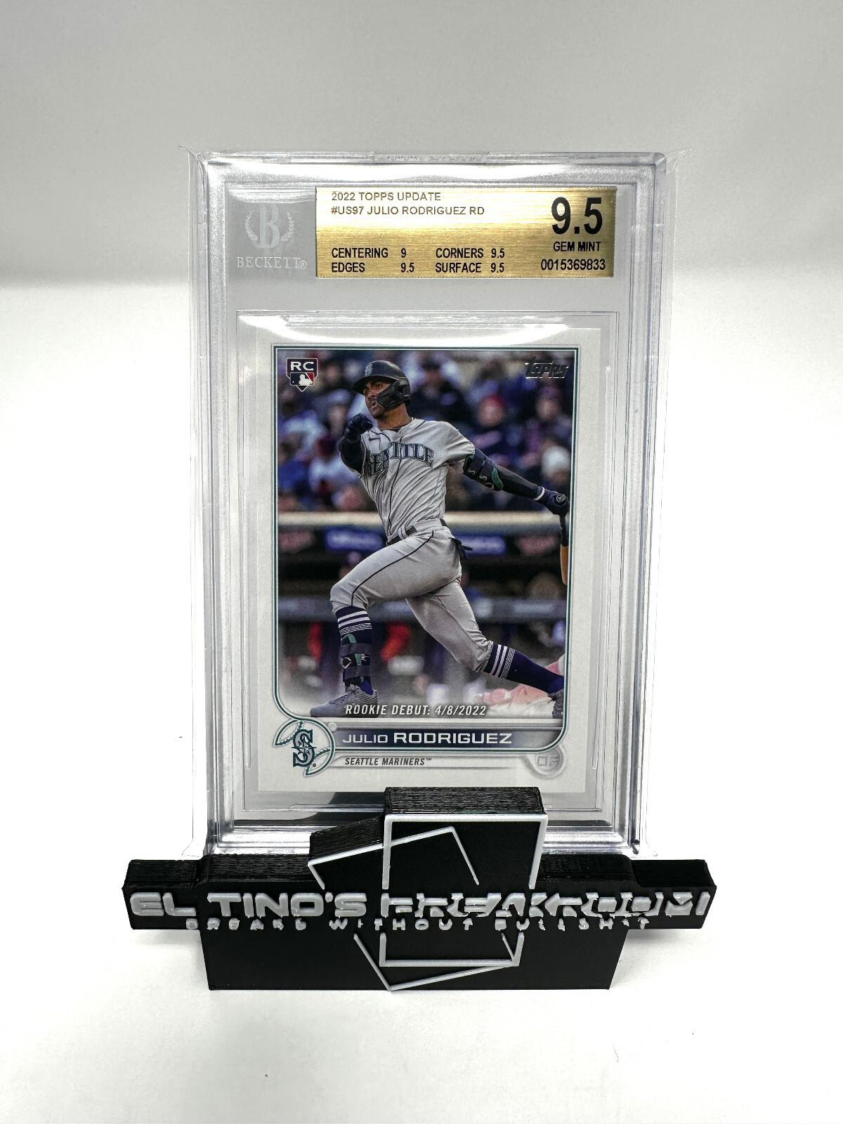 Julio Rodriguez 2022 Topps Update #US97 Rookie Debut BGS 9.5 Price ...