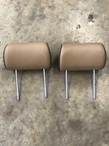 Range Rover 95-02 Pair of Front Headrests Tan W. Black Piping Left ...