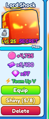 Secret lord shock | BGSI / Bubble gum simulator infinity | eBay