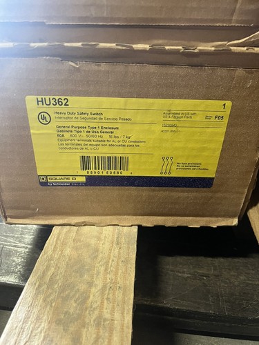 SQUARE D HU362 60 AMP 3 PHASE 600V NON FUSED TYPE 1 DISCONNECT | eBay