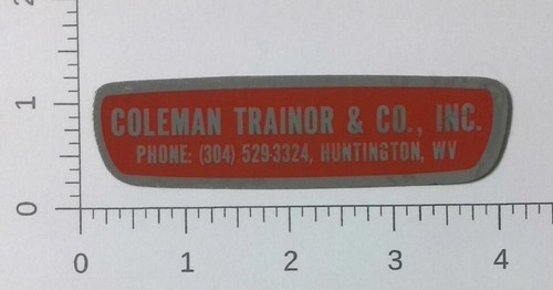 Vintage Coleman Trainor Co Huntington West Virginia Advertising Sticker ...
